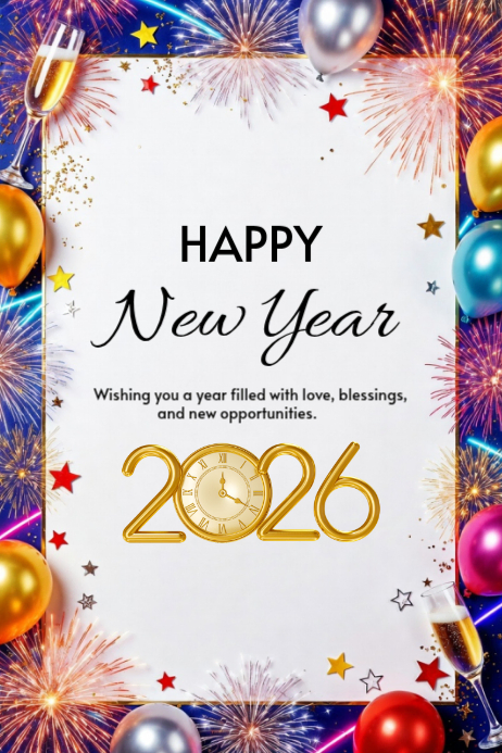 Happy New Year template 2026 | PosterMyWall