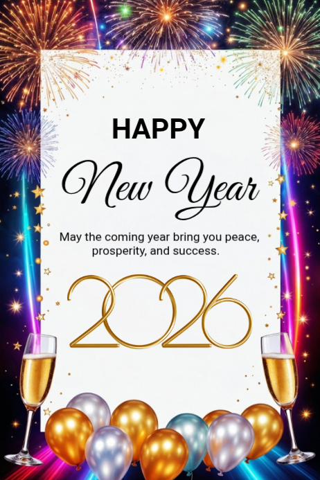 Happy New Year template 2026 | PosterMyWall