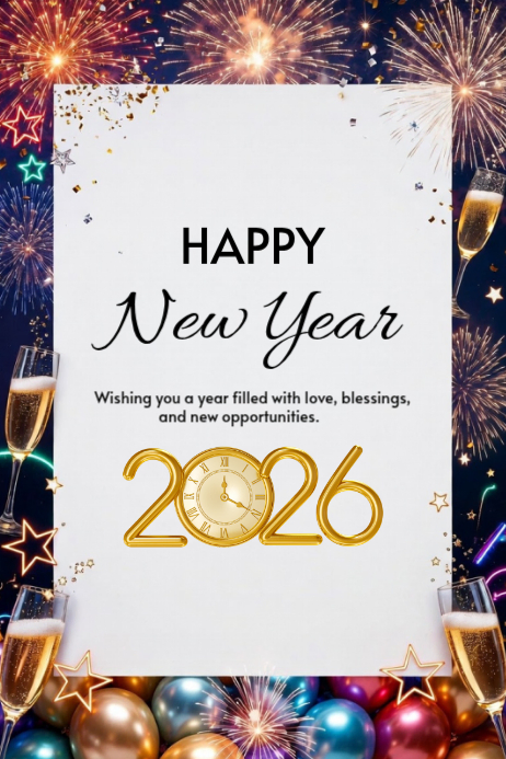 Happy New Year template 2026 | PosterMyWall