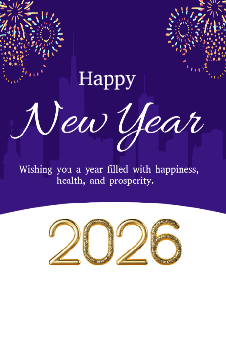 Plantilla de Happy new year template 2026 | PosterMyWall