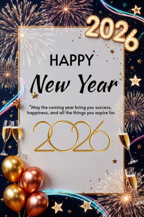 Happy New Year template 2026 | PosterMyWall