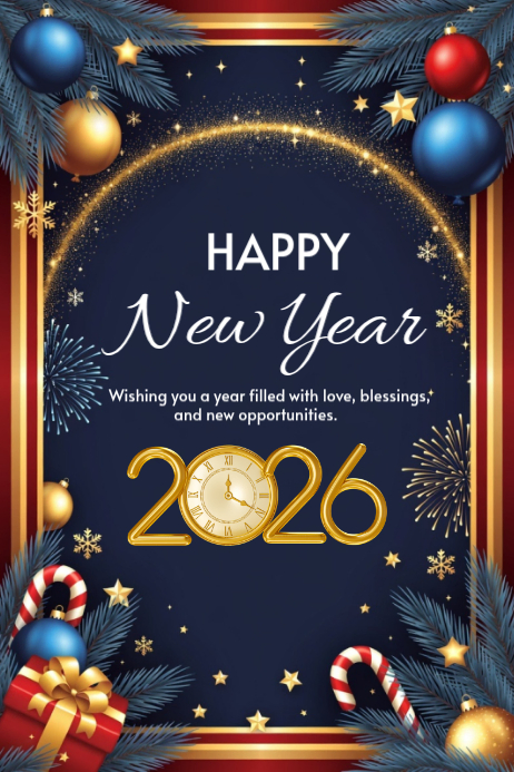 Happy New Year template 2026 | PosterMyWall