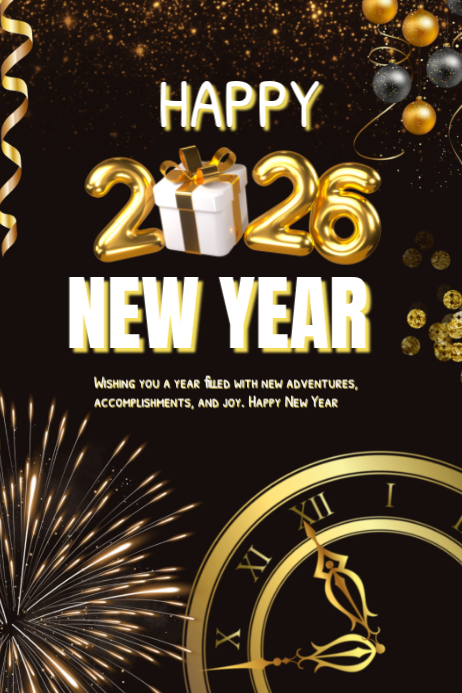 Happy New Year template 2026 | PosterMyWall