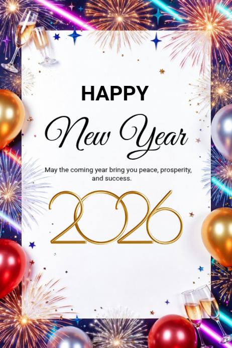 Happy New Year template 2026 | PosterMyWall