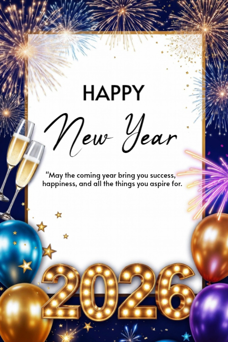 Happy New Year template 2026 | PosterMyWall