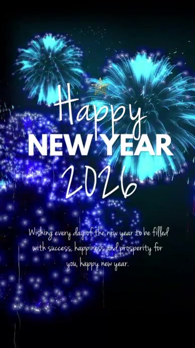 Happy New Year video Firework story message Template | PosterMyWall