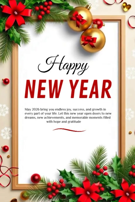 Happy New Year Video template 2026 | PosterMyWall