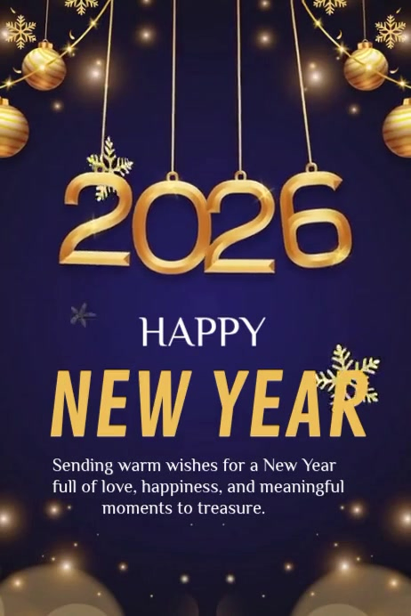 Happy New Year Video template 2026 | PosterMyWall