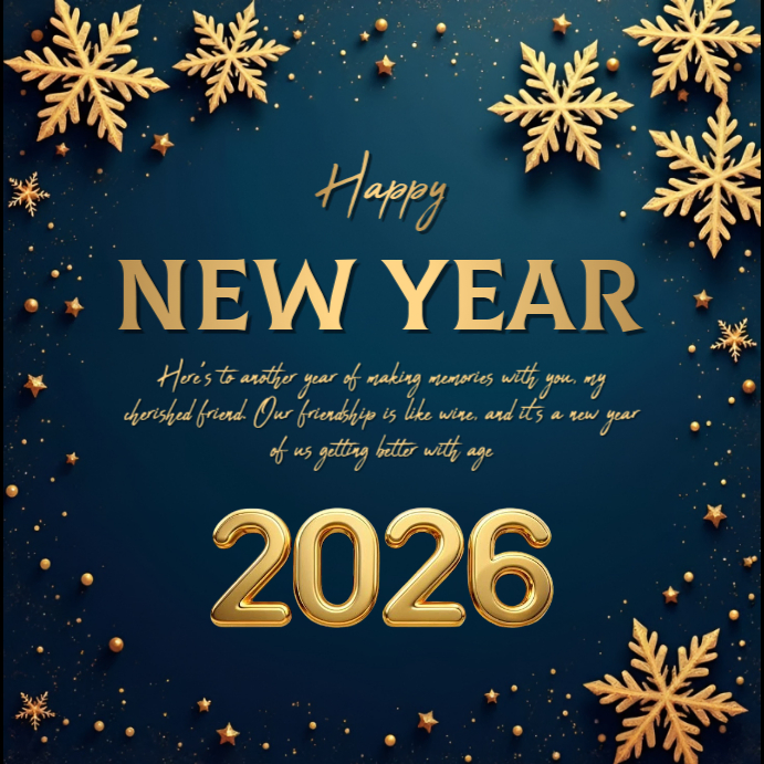 Copy of Happy New Year Wishes and Greeting Card. | PosterMyWall