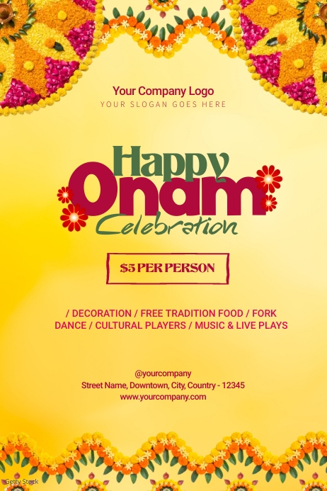 Happy Onam Celebration Simple Poster Template | PosterMyWall
