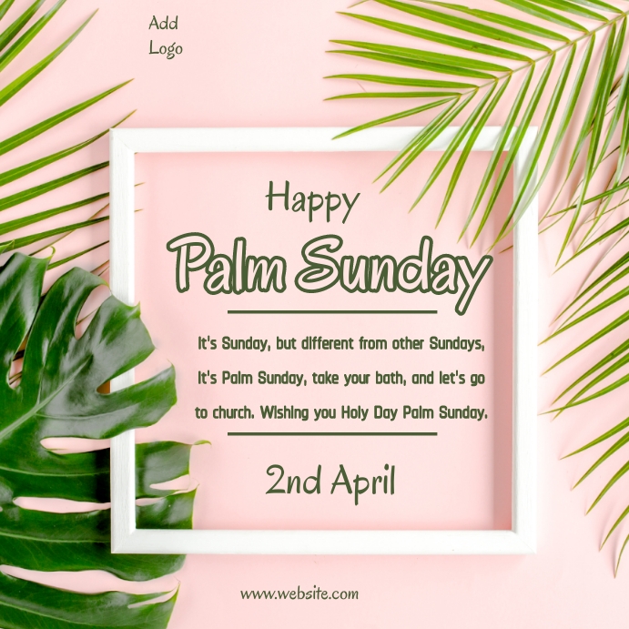 happy palm sunday, palm sunday service Template | PosterMyWall