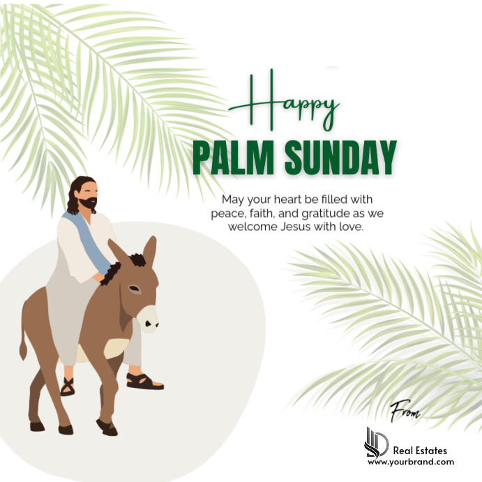 Happy palm sunday company design Template | PosterMyWall