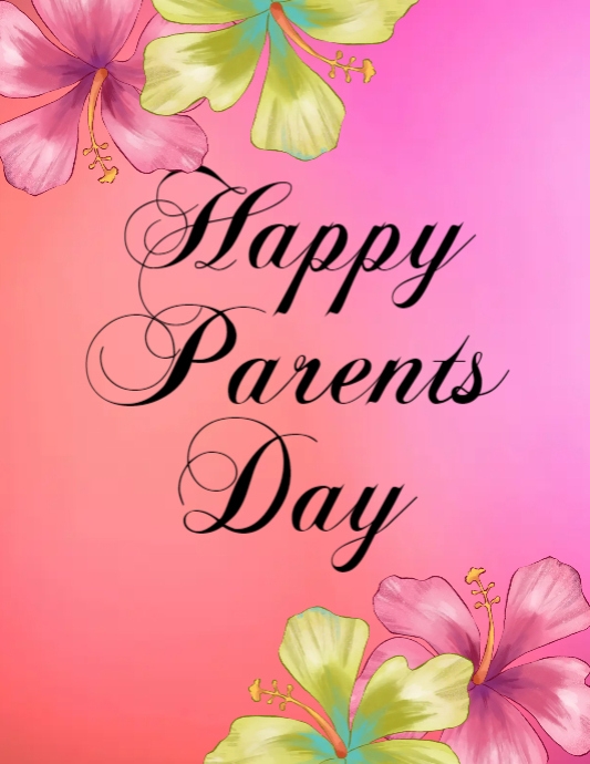 Happy Parents Day Tropical Hibiscus Flowers Template | PosterMyWall
