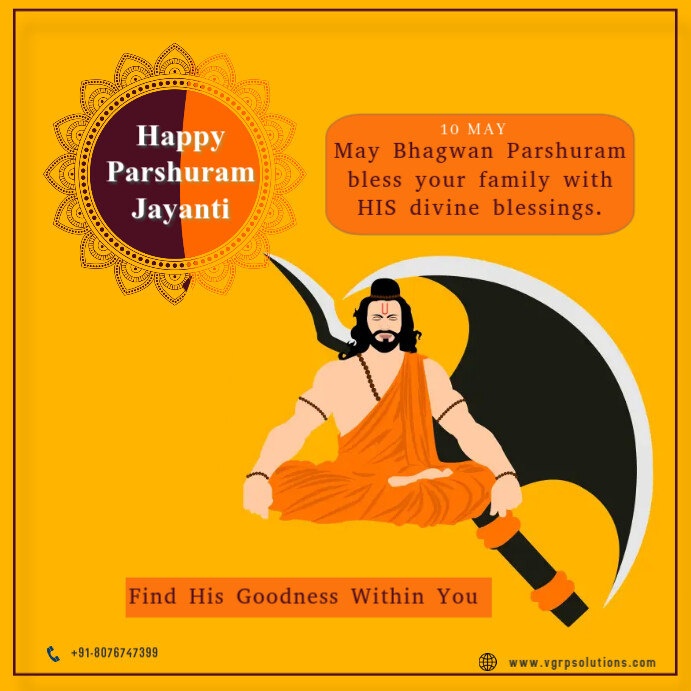 Plantilla de Happy Parshuram jayanti | PosterMyWall
