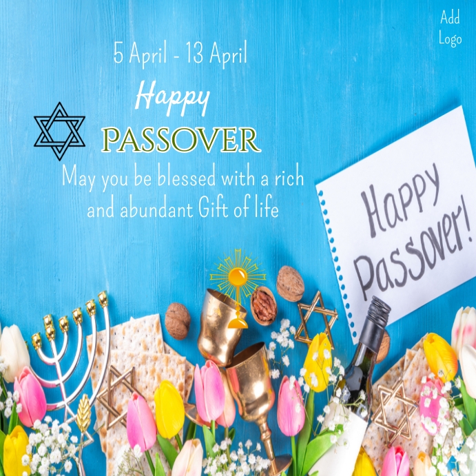 happy passover,passover greeting card Template | PosterMyWall