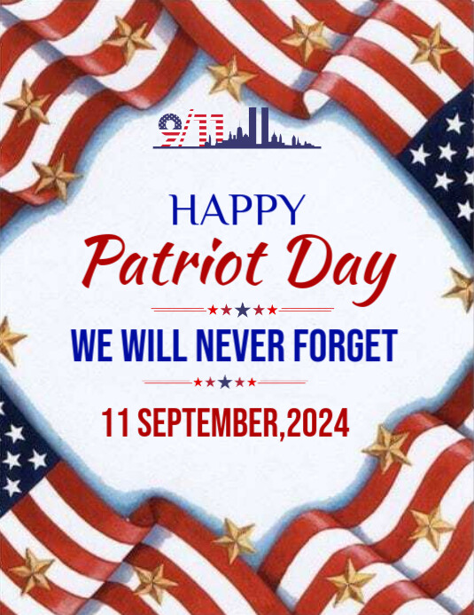Happy Patriot Day USA Flyer 2024 Template | PosterMyWall