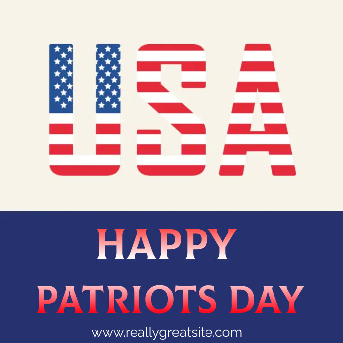 Plantilla de Happy Patriots Day Templates Instagram Post | PosterMyWall