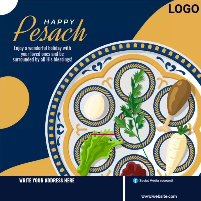 happy pesach Template | PosterMyWall