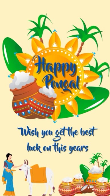Happy Pongal Digital Display 9:16 Template | PosterMyWall