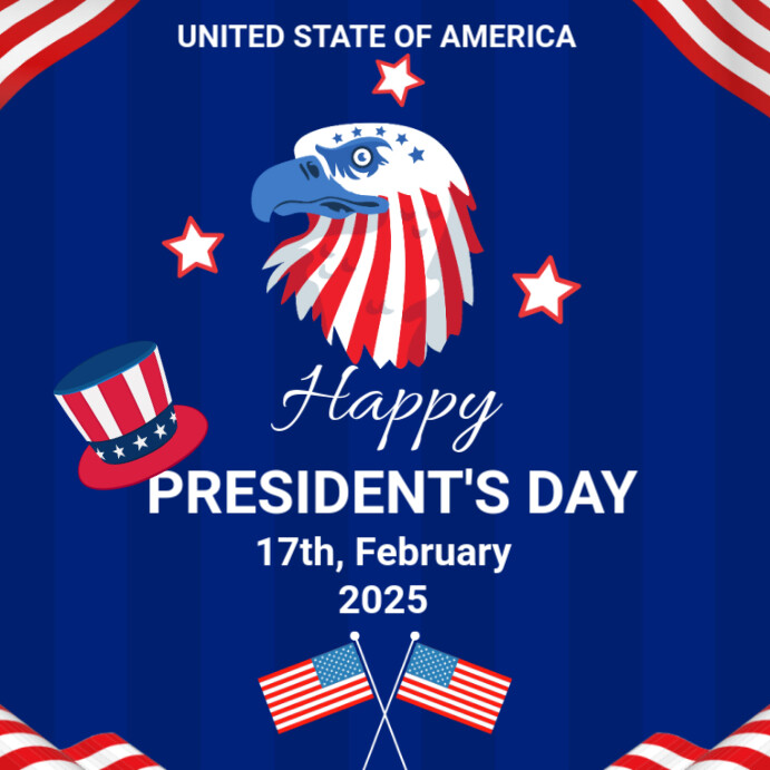 Happy President's Day Instagram Post 2025 Template | PosterMyWall
