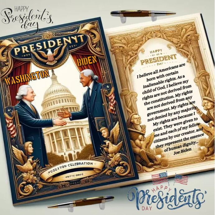 Happy President's Day Editable Card Template | PosterMyWall