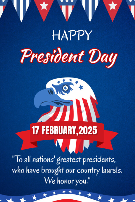 Happy President Day of USA 2025 Template | PosterMyWall