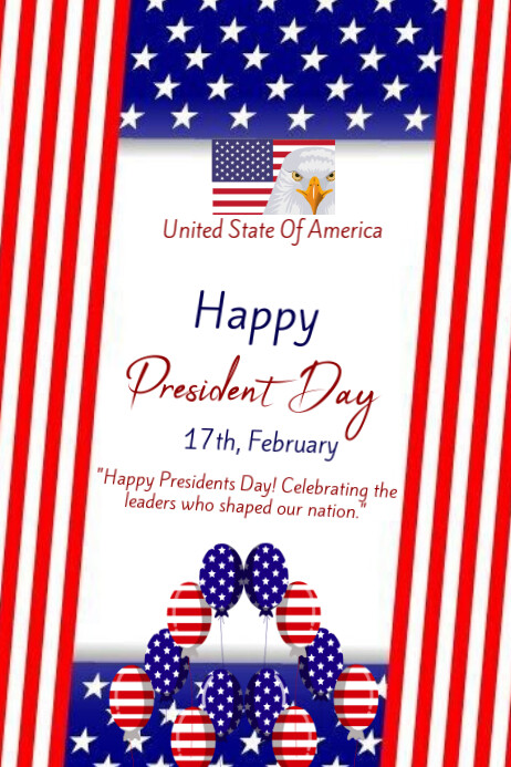 Happy President Day Poster 2025 Template | PosterMyWall