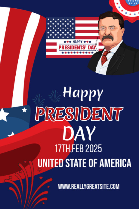 Happy President Day Poster Template 2025 | PosterMyWall