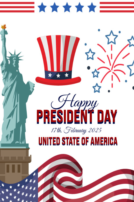 Happy President Day Poster Template 2025 | PosterMyWall