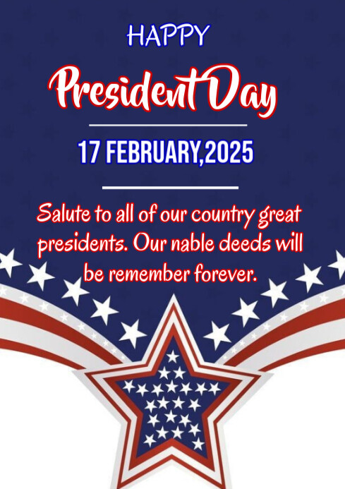 Happy President Day Template 2025 | PosterMyWall