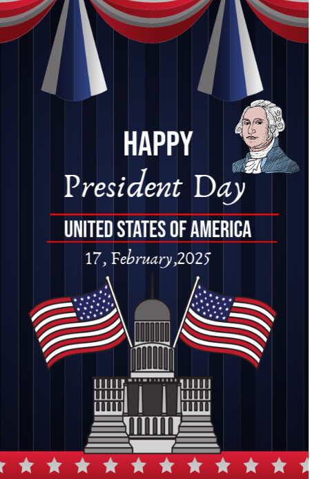 Happy President Day template of USA 2025 | PosterMyWall