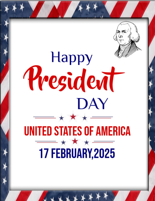 Happy President Day USA Template 2025 | PosterMyWall