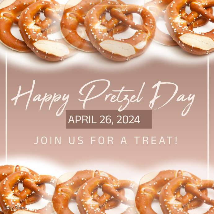 Happy Pretzel Day Ad Template | PosterMyWall