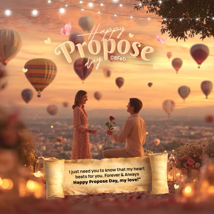 Copy of Happy Propose Day Greeting Template | PosterMyWall