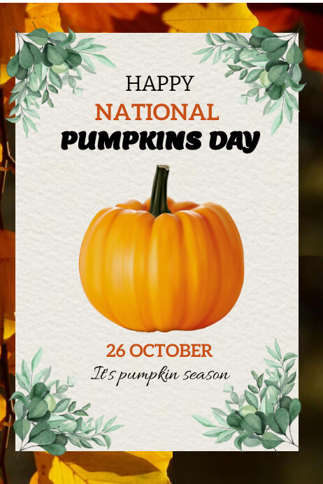 happy pumpkins day poster|national pumpkin Template | PosterMyWall
