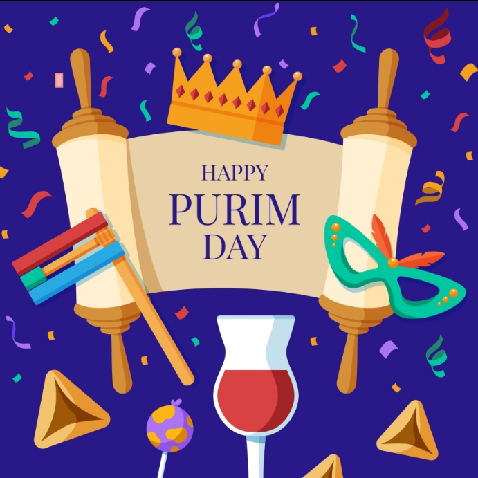 Happy Purim flyer design template | PosterMyWall