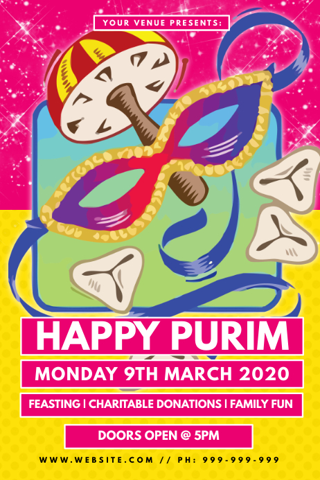 Happy Purim Poster Template | PosterMyWall