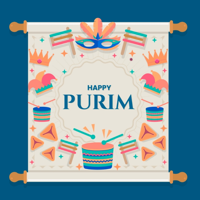 Happy Purim poster design template | PosterMyWall