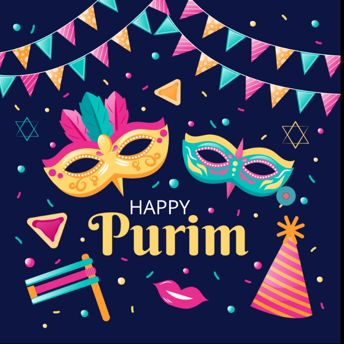 Happy Purim poster design template | PosterMyWall