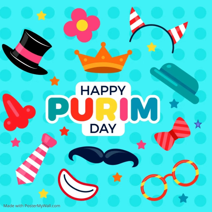 Happy Purim poster design template | PosterMyWall