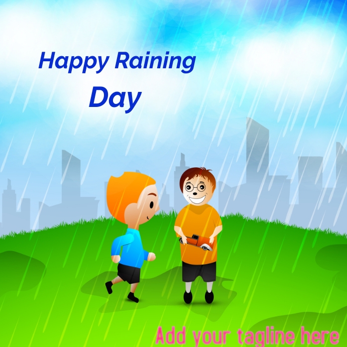 Happy rain day Instagram template | PosterMyWall