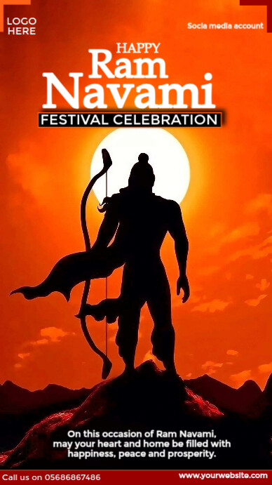 happy ram navami template | PosterMyWall