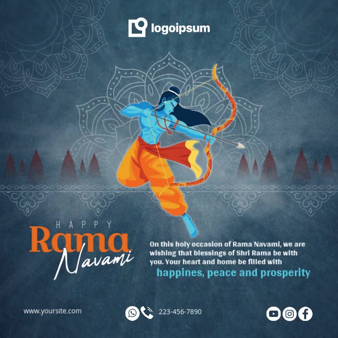 Happy Rama Navami Instagram Post Template | PosterMyWall