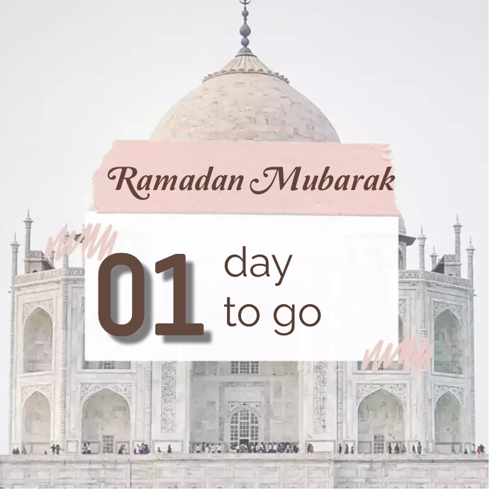Happy Ramadan 1 day to go Template | PosterMyWall