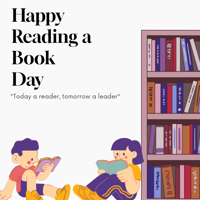 Happy reading a book day Instagram post Template | PosterMyWall