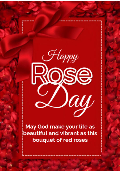 Copy of Happy Red Rose Day A4 | PosterMyWall