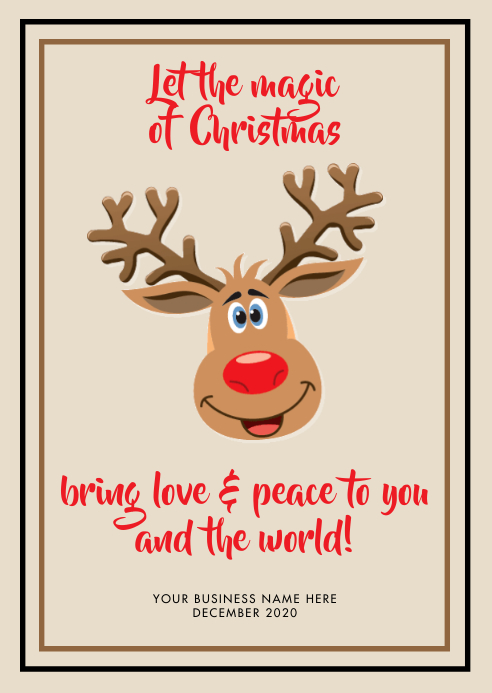 Copy of Happy Reindeer Christmas Card | PosterMyWall