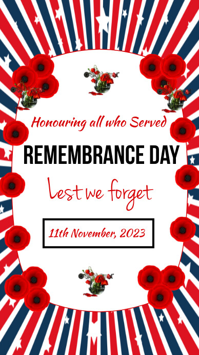 happy remembrance day,thankyou veterans (1) Template | PosterMyWall
