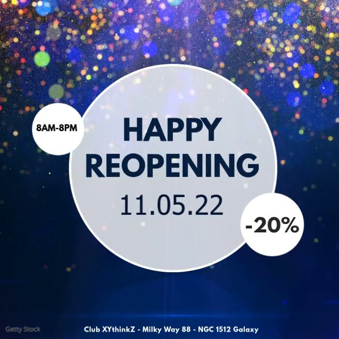 Happy Reopening Party Event Video Glam Glitte Template | PosterMyWall