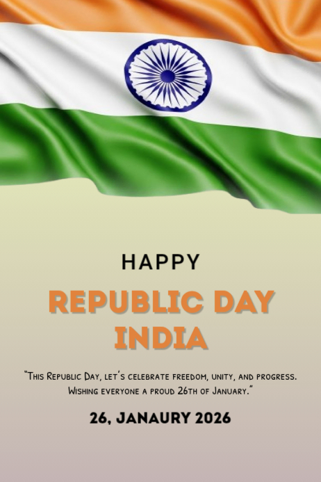 Happy Republic Day India Poster 2026 Template | PosterMyWall